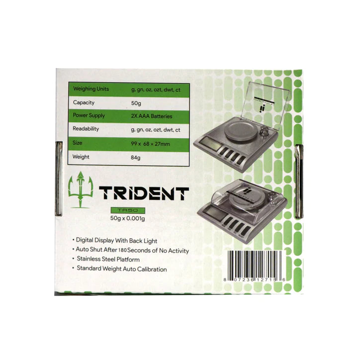 Trident Digital Scale, 50g x 0.001g – Dixie Smoke Shop